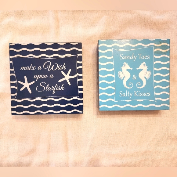 Accents | Beach Themed Block Decore | Poshmark